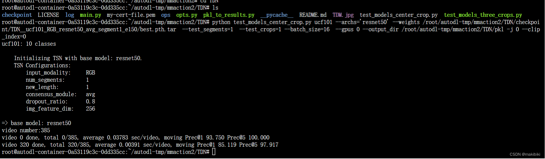 TDN复现（UCF101--只用了十个类别）_c3d与tdn-CSDN博客
