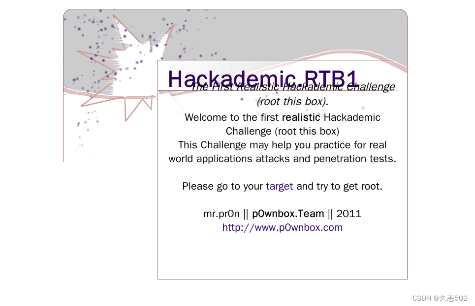 渗透测试靶机---Hackademic.RTB1-CSDN博客