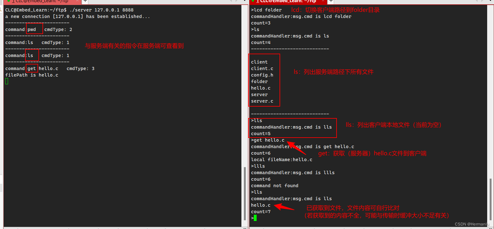 linux C 实现简易 ftp（内含客户端及服务端代码及个人理解）-CSDN博客