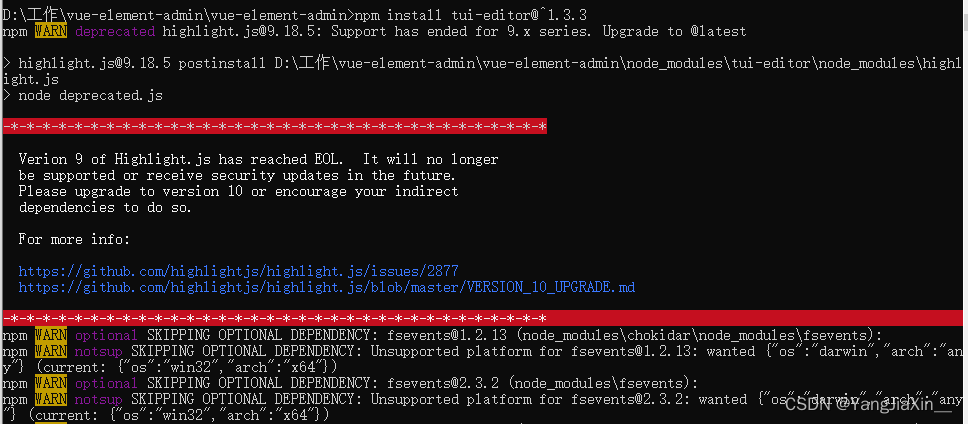 Vue Element Admin项目 Npm Install报错解决!亲测有效!!!this Error Happened While Installing The Dependenc