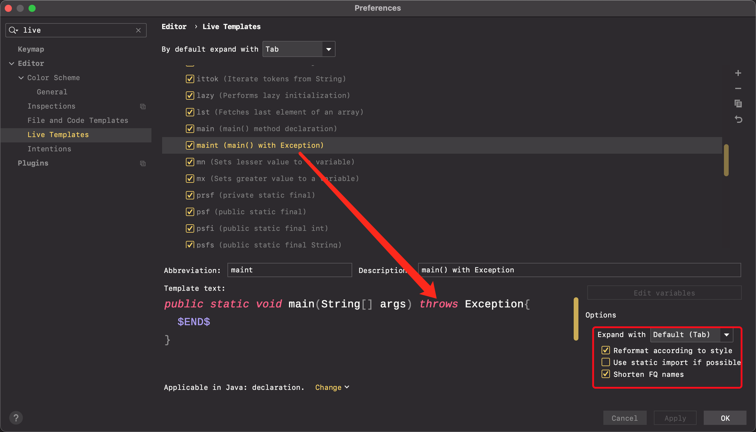 『踩坑记录』Intellij IEDA使用Tab快速补全main、补全System.out等代码_自定义添加Tab补全代码_aidlux tab补全-CSDN博客