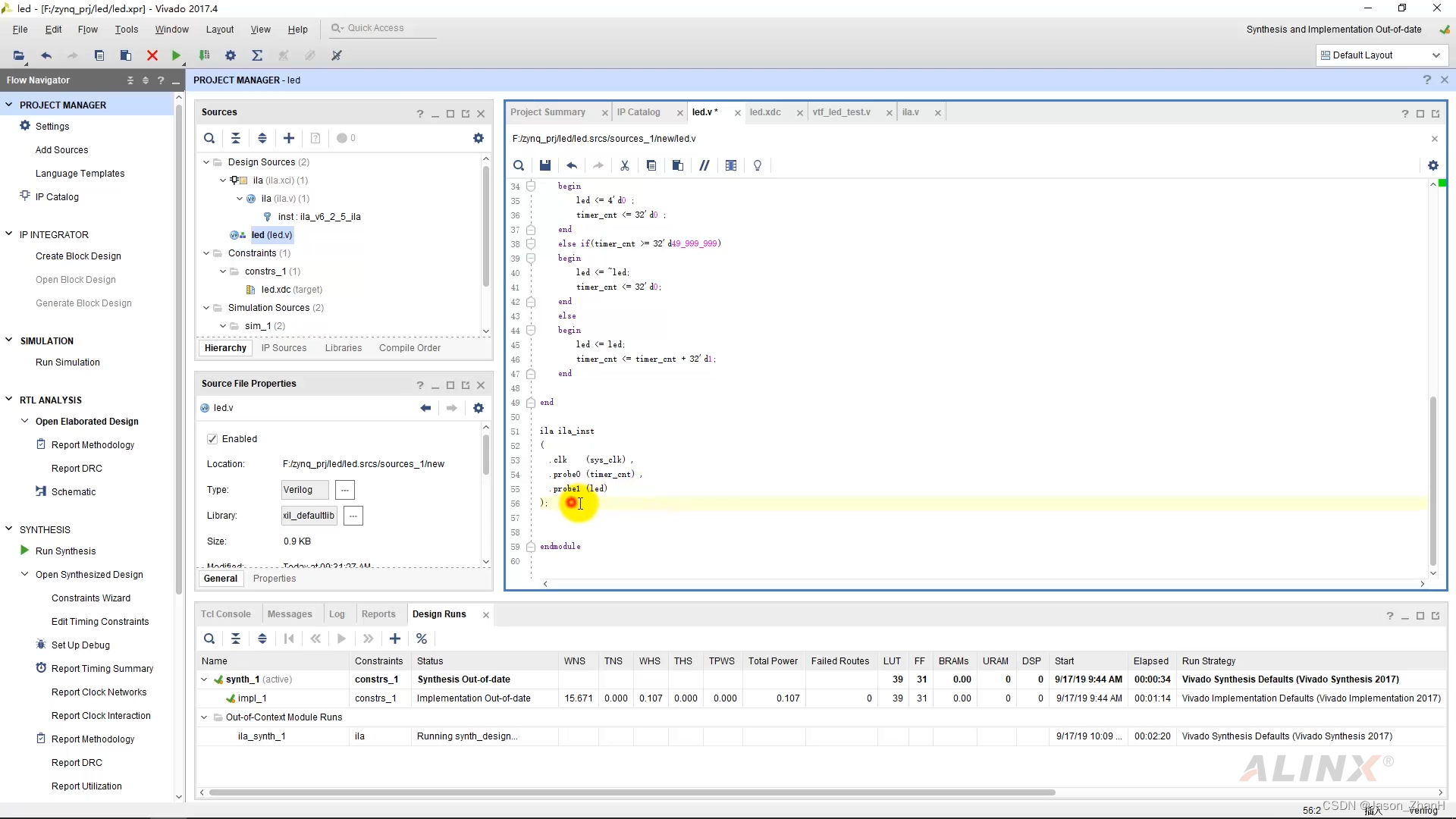 【ALINX】FPGA ZYNQ视频教程AX7020教程—02_Vivoda初体验LED灯工程_alinx ax7020-CSDN博客