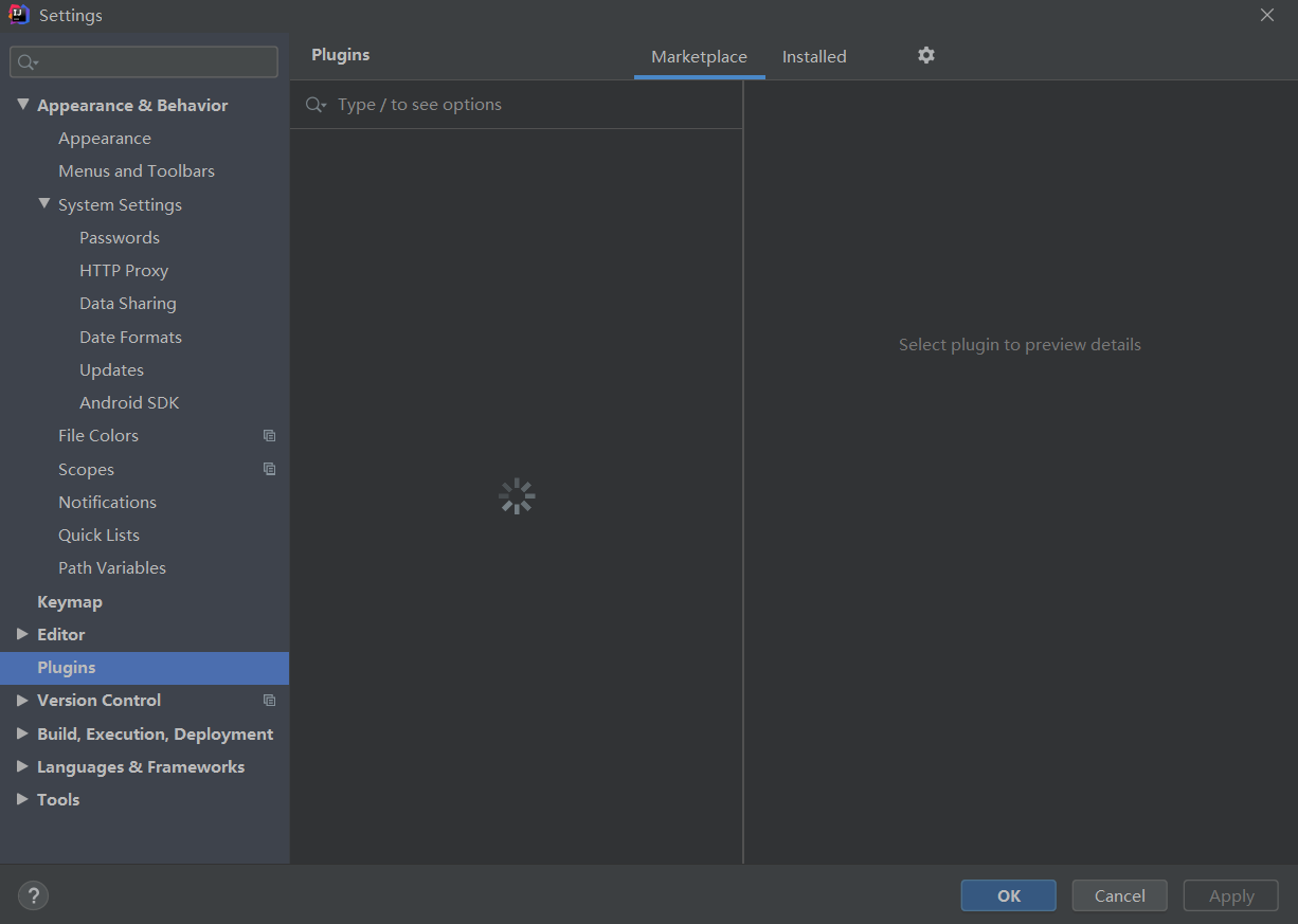 IDEA Plugins-“Marketplace plugins are not loaded.Check the Internet ...