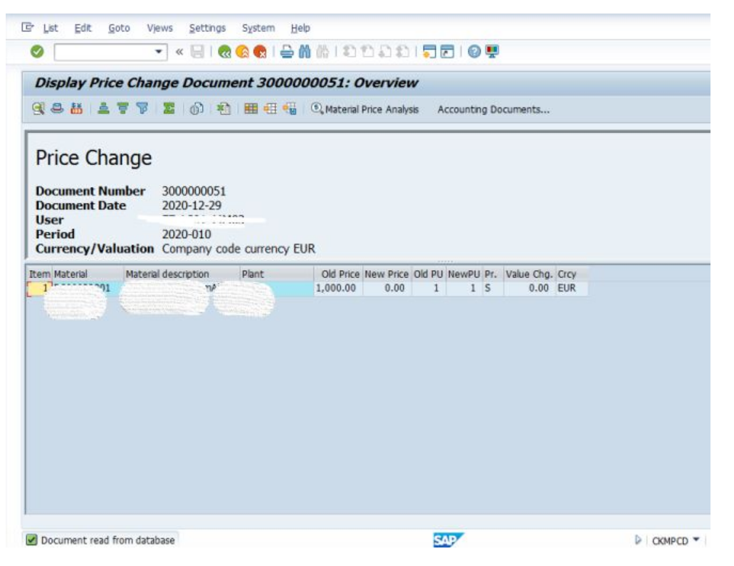 SAP MM 物料价格的修改记录查询_sap价格修改记录-CSDN博客