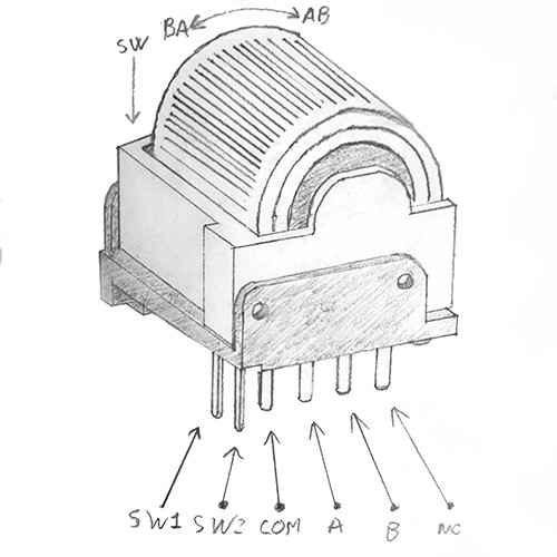 EVQWGD001 dial encoder hardware connection and STM32F103zet6 software ...