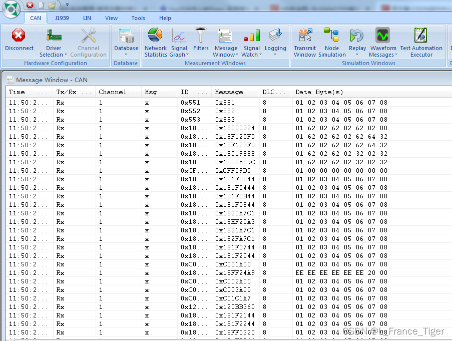 busmaser 基础使用方法--观测报文、记录log、log格式转换_busmaster怎么录报文-CSDN博客