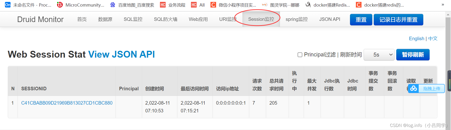 Springboot整合druid实现对访问的监控druid Session监控 Csdn博客