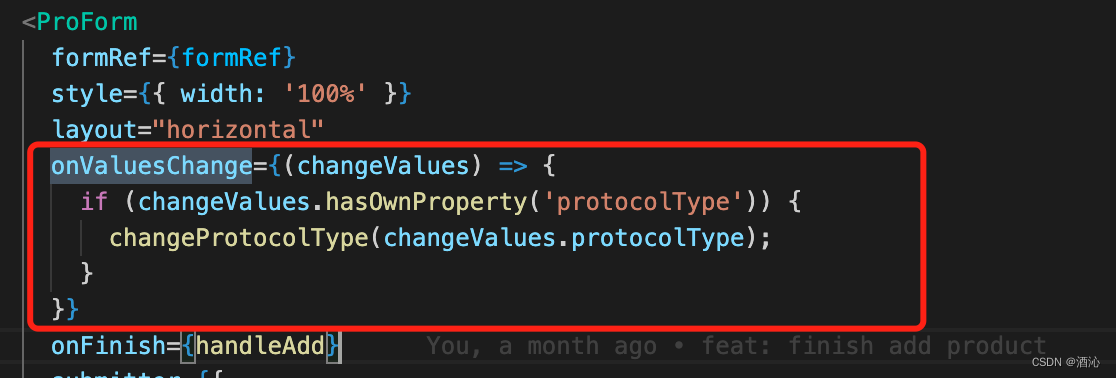 ProFormRadio.group 使用onValuesChange 监听，不要使用onChange-CSDN博客