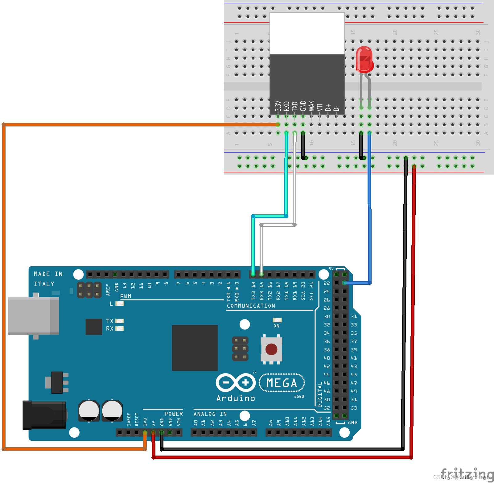 Fritzing软件绘制Arduino面包板接线图传感器模块库文件260_fritzing指纹库-CSDN博客