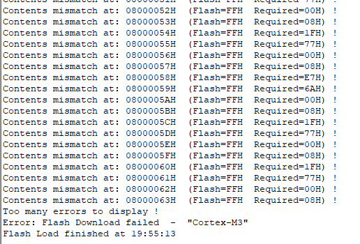 在keil5下stm32用ST Link下载报错Too many errors to display Error: Flash Download failed - “Cortex-M3 ...