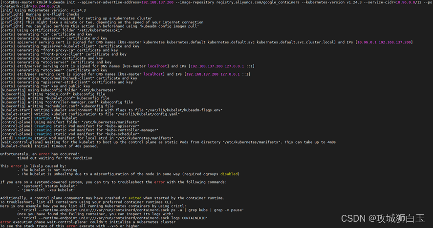 【k8s】三、k8s集群的初始化_here is one example how you may list all running k-CSDN博客