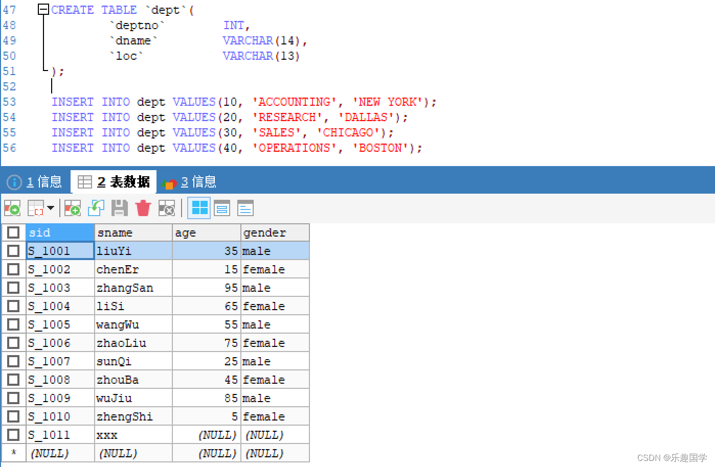 5、【mysql】使用dql命令查询数据一mysql取值女 Csdn博客