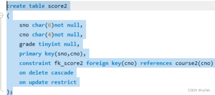 Mysql数据完整性以列级完整性约束方式定义外键 Csdn博客 