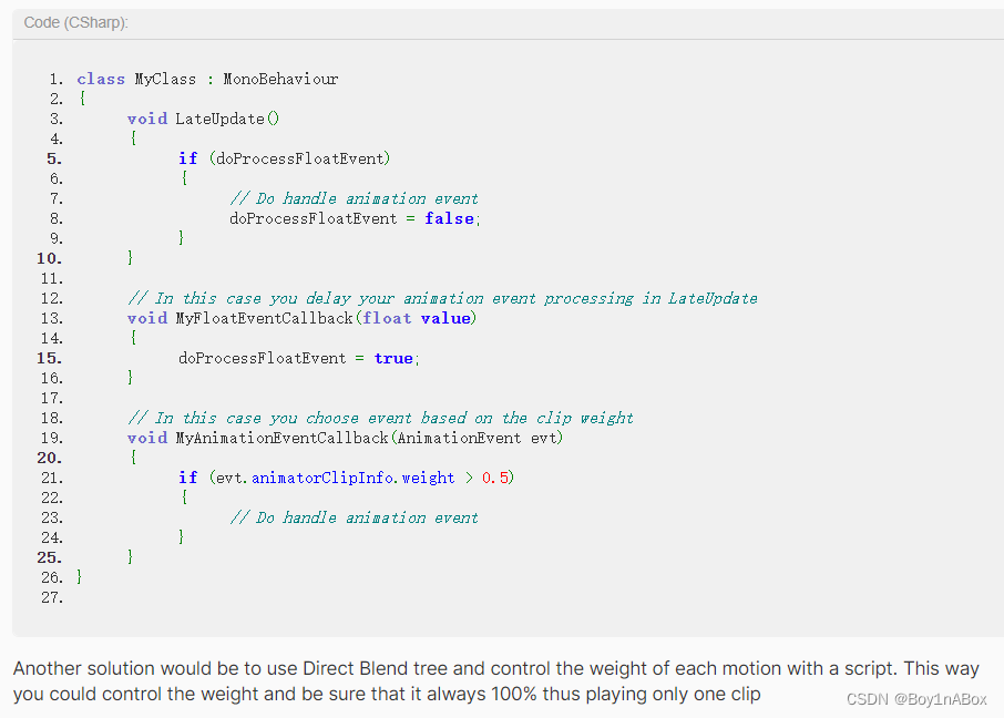 Unity Blend Tree(动画混合树)与AnimationEvent(动画事件)一起使用所带来的多个动画事件触发的问题及解决方法 ...