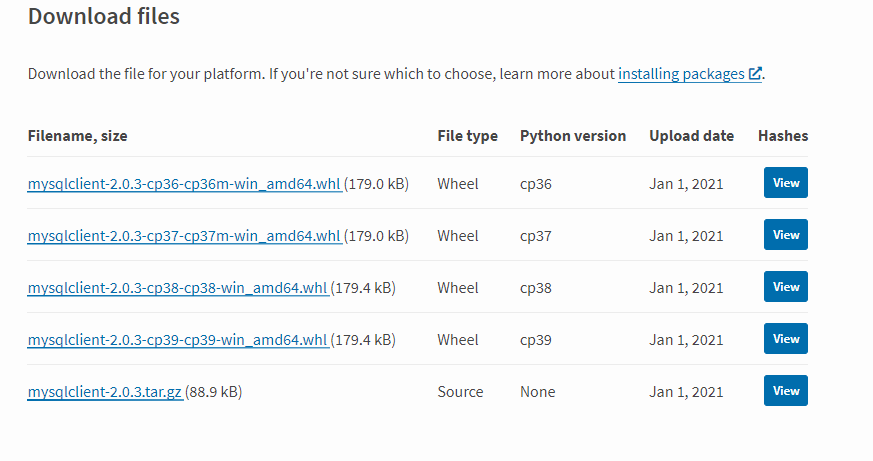 Python安装mysqlclient V2.0.3 报错问题_mysqlclient==2.0.3 python 安装失败-CSDN博客