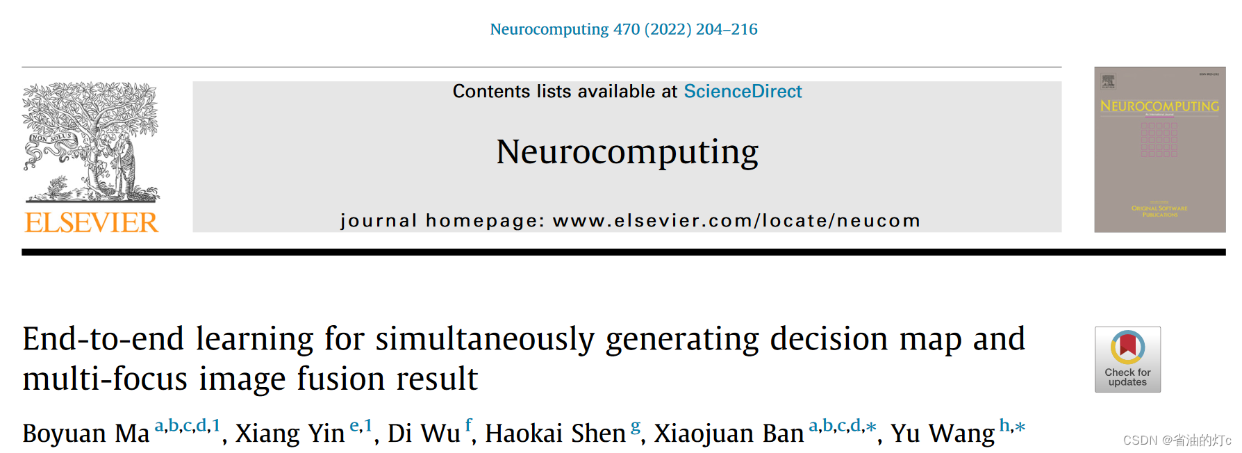 End-to-end learning for simultaneously generating decision map and multi-focus image fusion ...