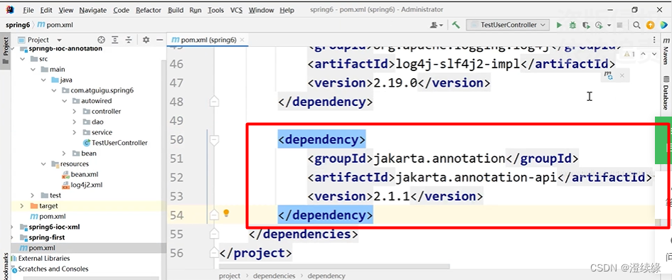 Spring6框架-容器：IoC-基于注解管理Bean-@Resource注入_spring6使用@resource-CSDN博客
