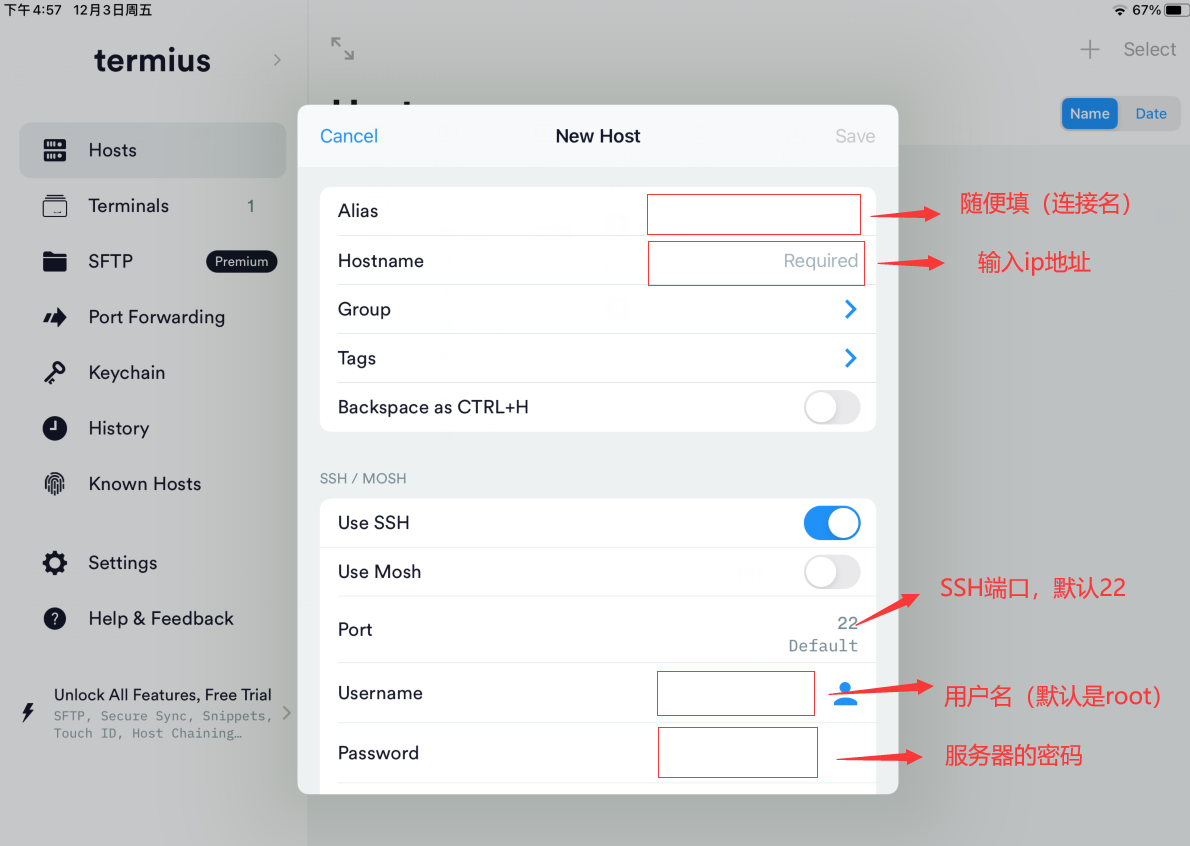 ipad如何连接以及管理云服务器，类似于在电脑上操作Finallshell_termius ipad-CSDN博客