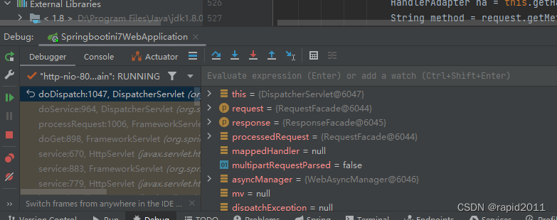 SpringBoot2-7 Web2 请求参数处理 只有Post才能带隐藏_method，只允许额外三种(PUT DELETE PATCH)；doDispatch就是每个请求都会调用的方法 ...