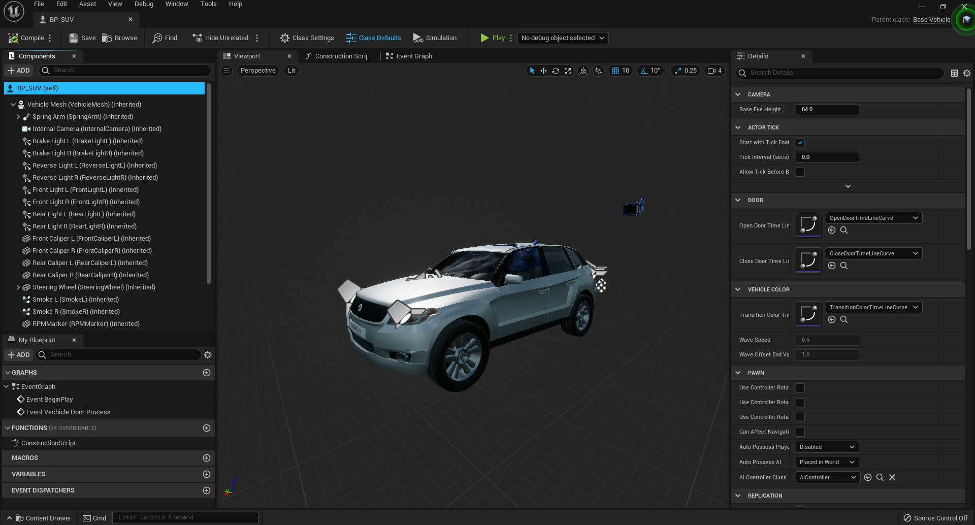 虚幻UnrealEngine5 C++ 汽车基础交互_unreal vehicle-CSDN博客