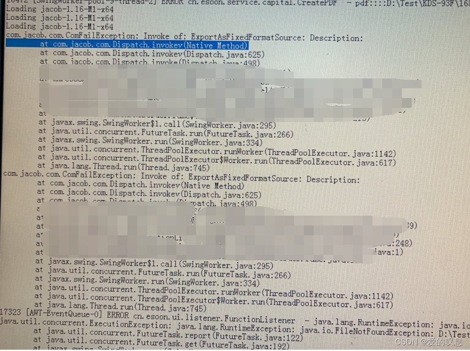 java实现excel另存为pdf问题com.jacob.com.ComFailException:Invoke of: ExportAsFixedFormatSource ...