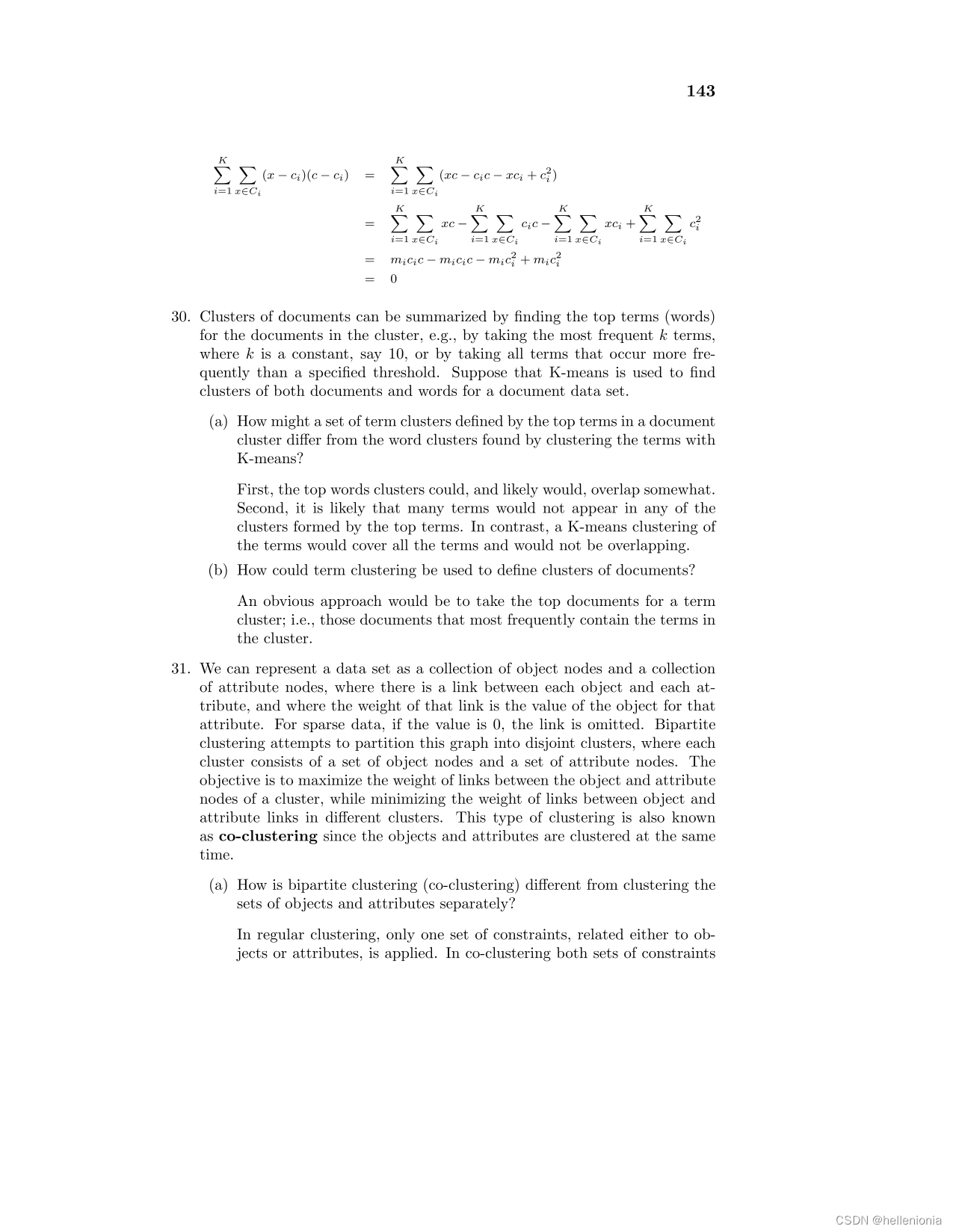 【数据挖掘导论课后习题答案】第8章 Cluster Analysis Basic Concepts And Algorithms（含英文原版）数据挖掘导论第八章课后答案 Csdn博客