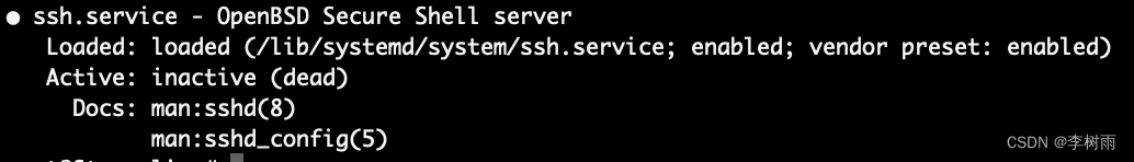 【求助】ssh.service loaded(inactive) 问题_ssh inactive-CSDN博客