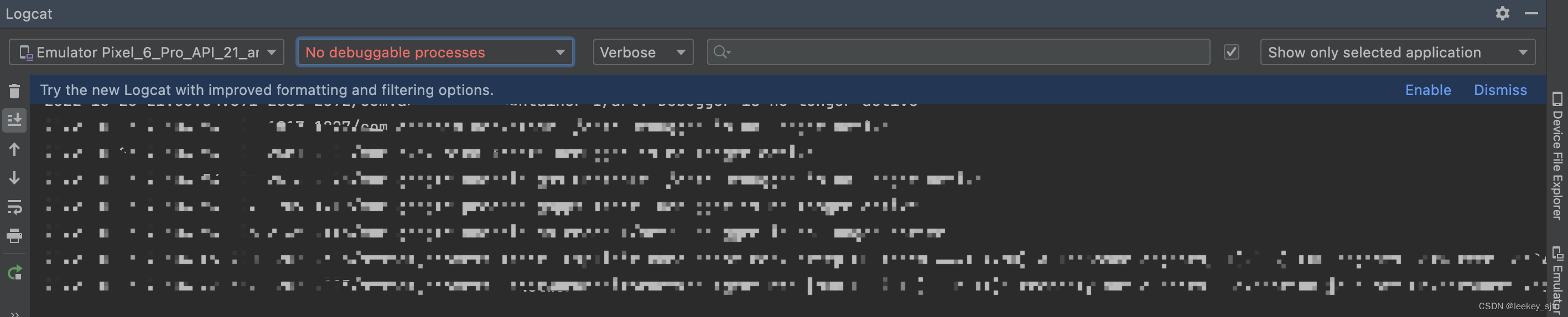 新版Android Studio 2022的Logcat日志栏不能设置过滤条件解决办法_android studio logcat 过滤不见了-CSDN博客