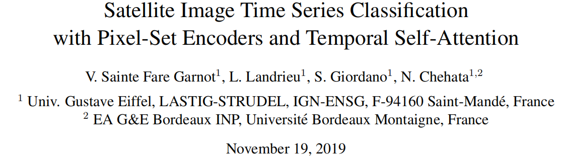 Satellite Image Time Series Classification with Pixel-Set Encoders and Temporal Self-Attention论文 ...