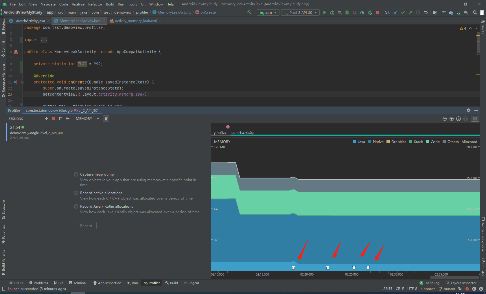 使用Android Studio 查看内存泄漏_as hprof 分析内存泄露-CSDN博客