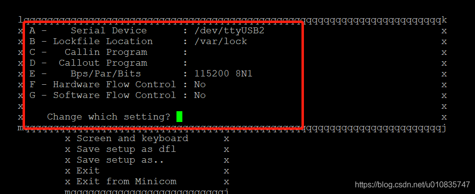 linux串口工具 minicom使用_s键:发送文件到目标系统中;(2)w键:自动卷屏。当显示的内容超过一行之後,自动将後-CSDN博客