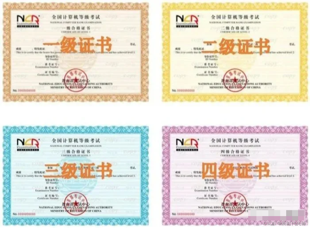 NCRE全国计算机等级考试证书样本示例_计算机二级证书电子版模板-CSDN博客