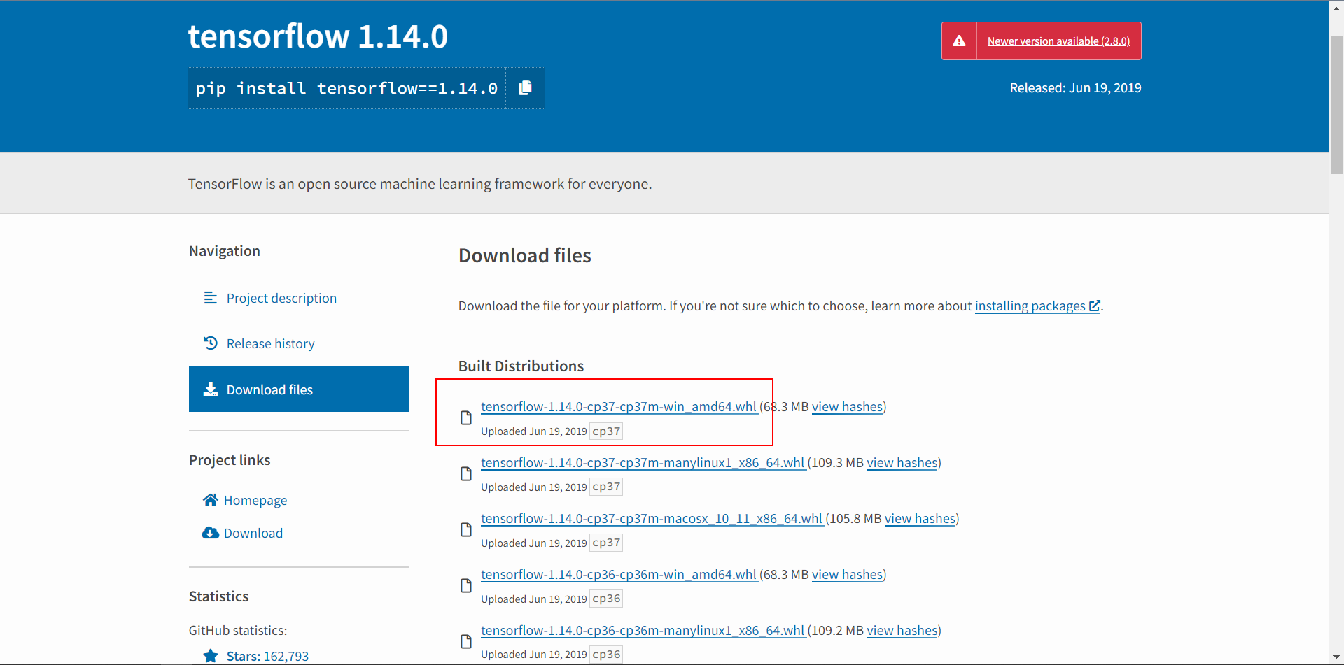 Anaconda中安装指定版本的tensorflow1.14.0_下载tensorflow包1.14-CSDN博客