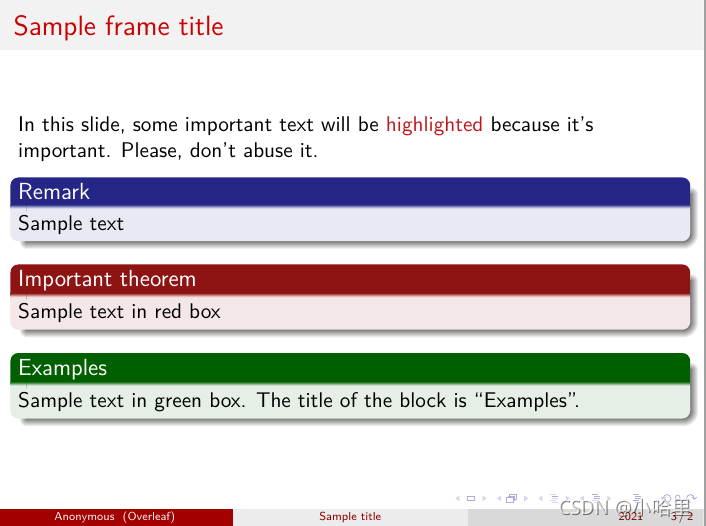 使用latex制作分享,演讲,presentation用的slides,ppt——beamer教程 Latex Beamer-csdn博客