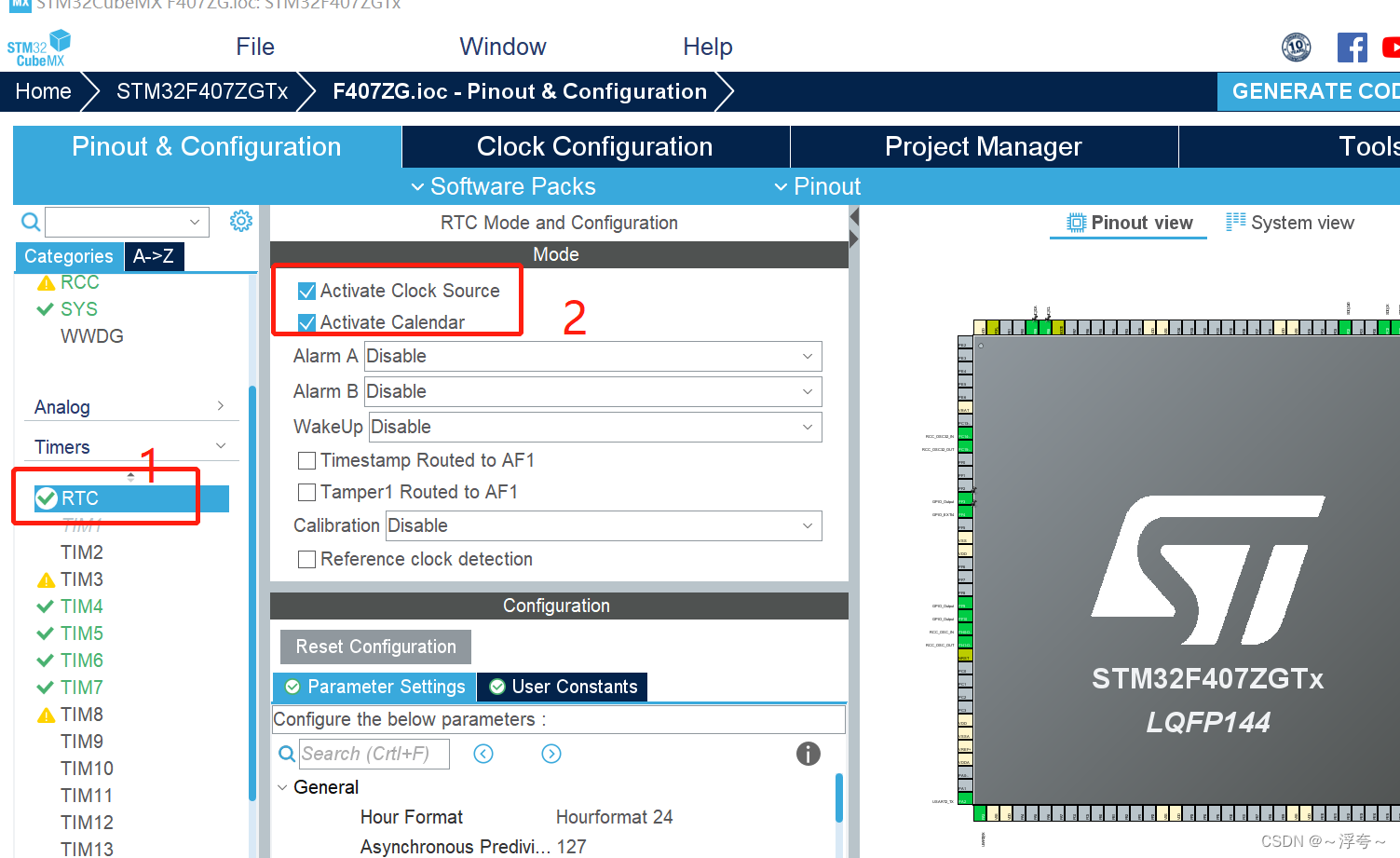 STM32F407+CubeMx实现RTC功能_cubemx rtc-CSDN博客