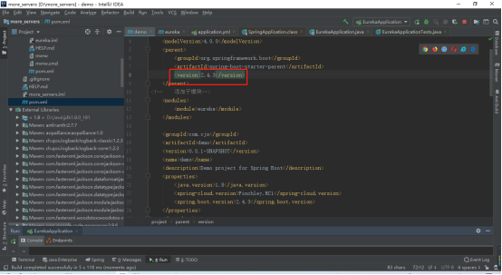 搭建spring_cloud项目：启动eureka NoClassDefFoundError: org/springframework/boot/logging ...