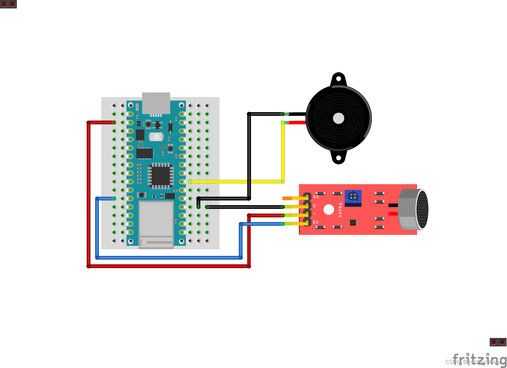 Fritzing软件绘制Arduino面包板接线图传感器模块库文件278_fritzing蜂鸣器-CSDN博客