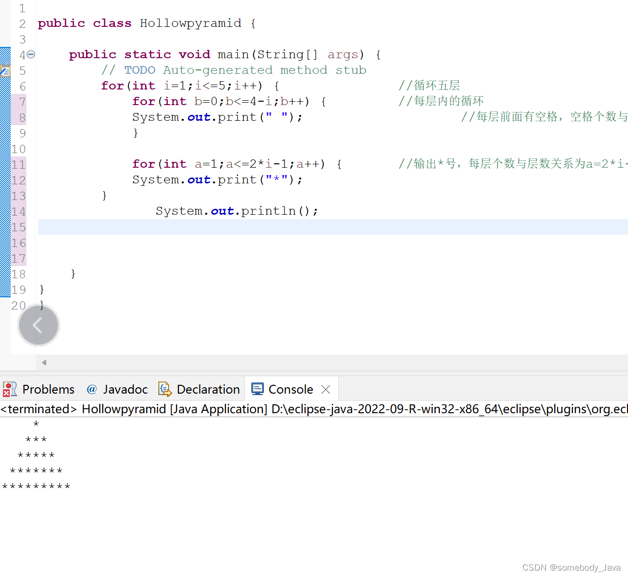 【用java画空心金字塔】怎么用java输出金字塔 Csdn博客