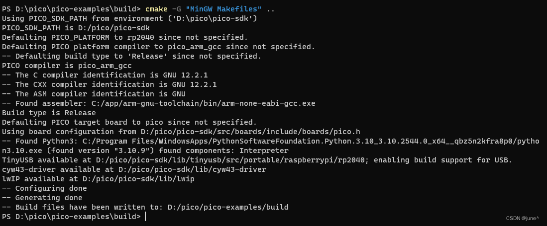 Windows Raspberry Pi Pico 编译环境搭建_pico-examples-CSDN博客