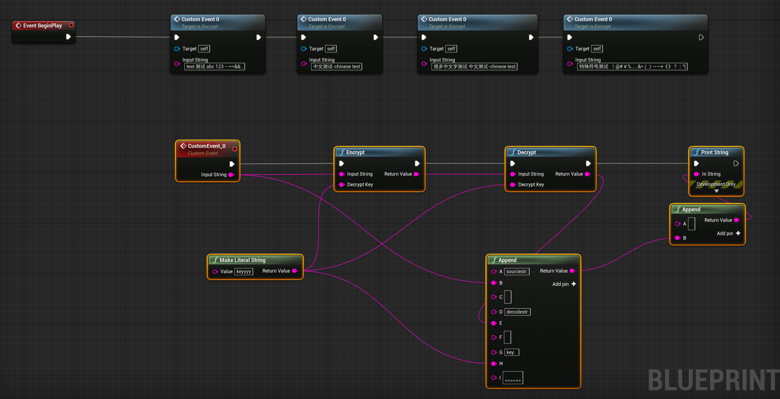 任意字符使用UE自带AES加密解密_ue aes-CSDN博客