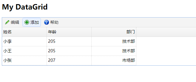 EasyUI datagrid控件的基本使用_easyui datagrid控件onbeforeload-CSDN博客