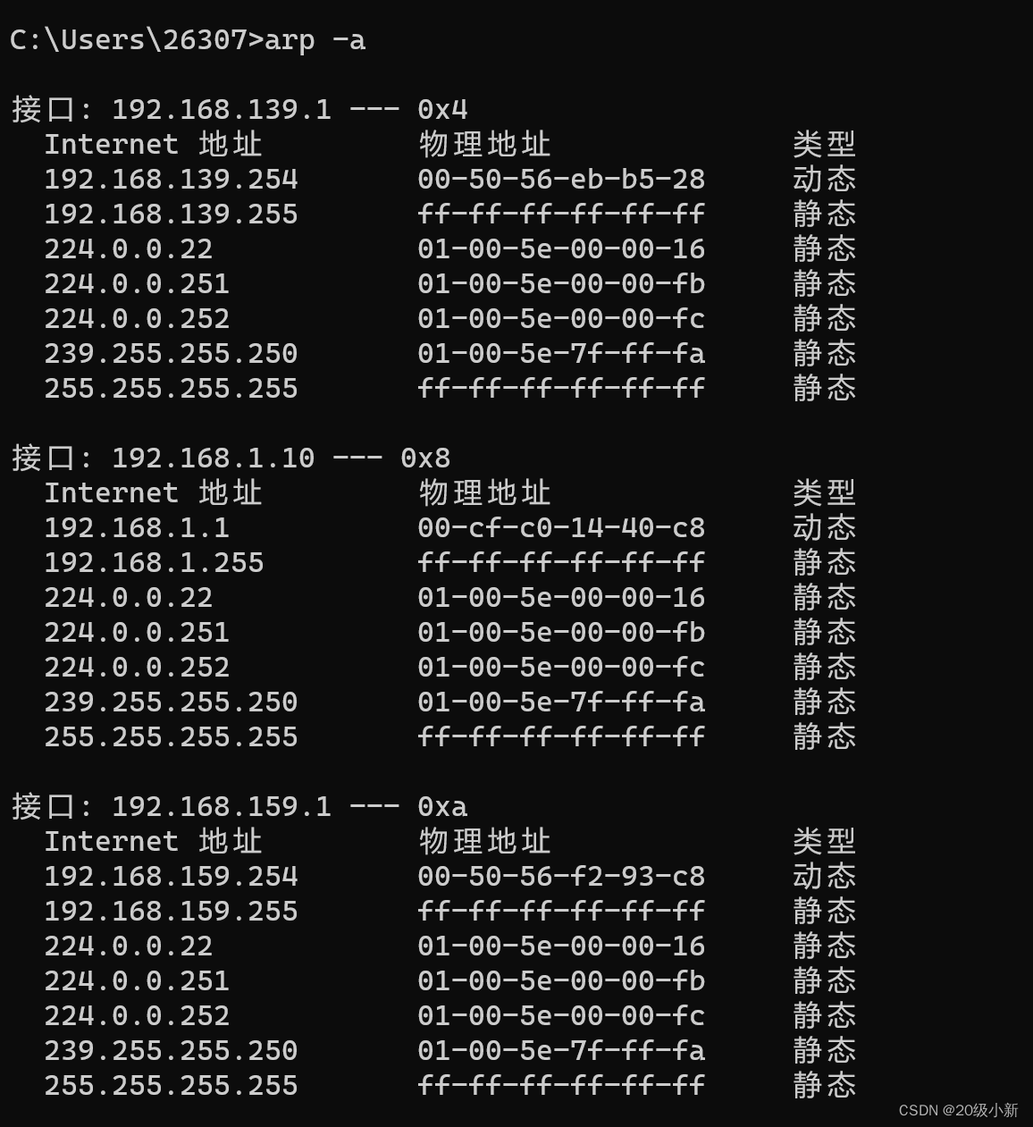 计算机网络实验_掩码是255.255.0.0 用什么命令显示两个网段的ip地址-CSDN博客