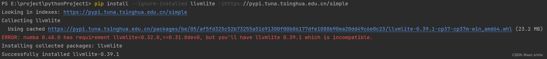 安装librosa的时候显示llvmlite无法卸载_error: cannot uninstall 'llvmlite'. it is a distut-CSDN博客
