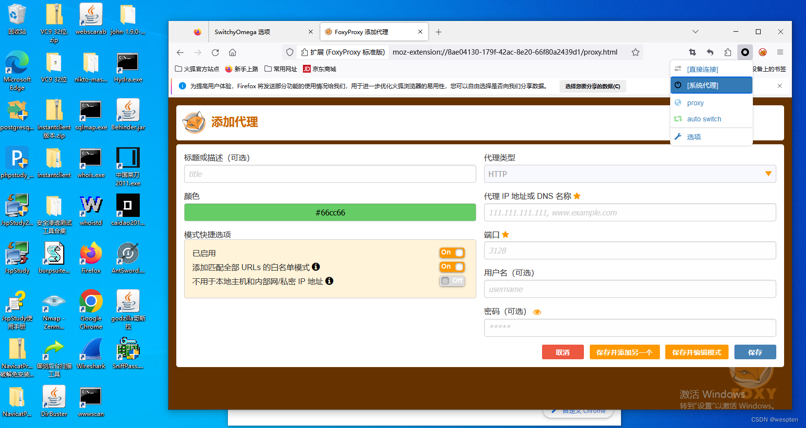 BurpSuite浏览器代理插件使用（附switchyomega与foxyproxy浏览器代理插件）-CSDN博客