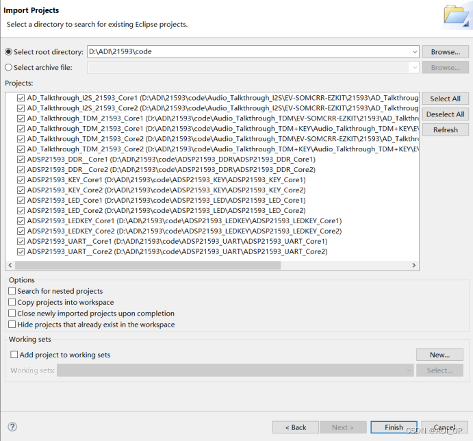手把手教你开发ADSP-21593（二）：软硬件环境搭建说明（运行第一个程序）_adsp21593串口中断-CSDN博客