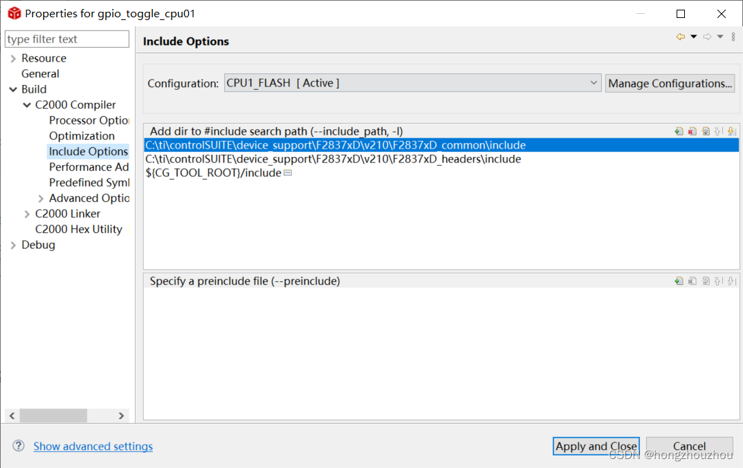 CCS导入新工程后的基本配置_ccs include option-CSDN博客