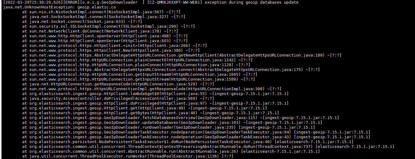 ElasticSearch（7.15.1）启动遇到的问题_exception during geoip databases update-CSDN博客