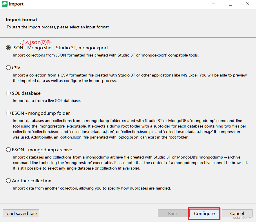 使用Studio 3T for MongoDB导入数据库(本地json文件)_studio 3t打开bson文件-CSDN博客