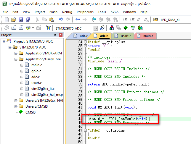 STM32G070RBT6基于STM32CubeMX自动生成ADC输入电压采样工程全过程讲解_stm32g070的adc参考电压-CSDN博客