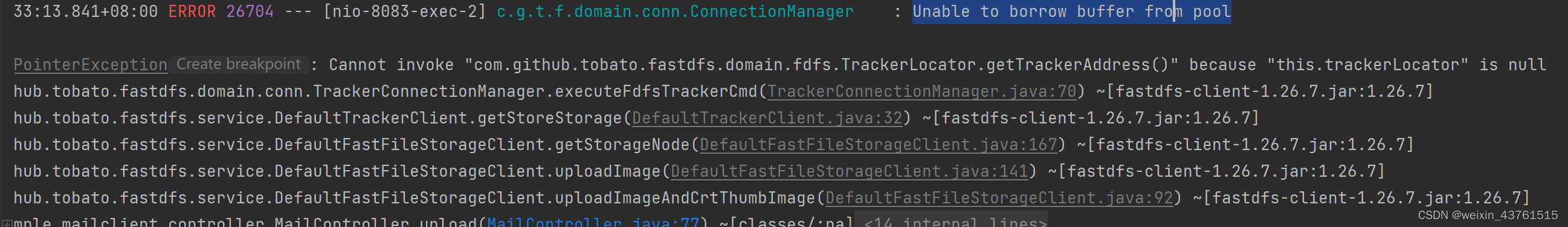 关于Spring Boot 3与Java17环境使用FastDfs出现的坑_fastdfs because "trackerlocator" is null-CSDN博客